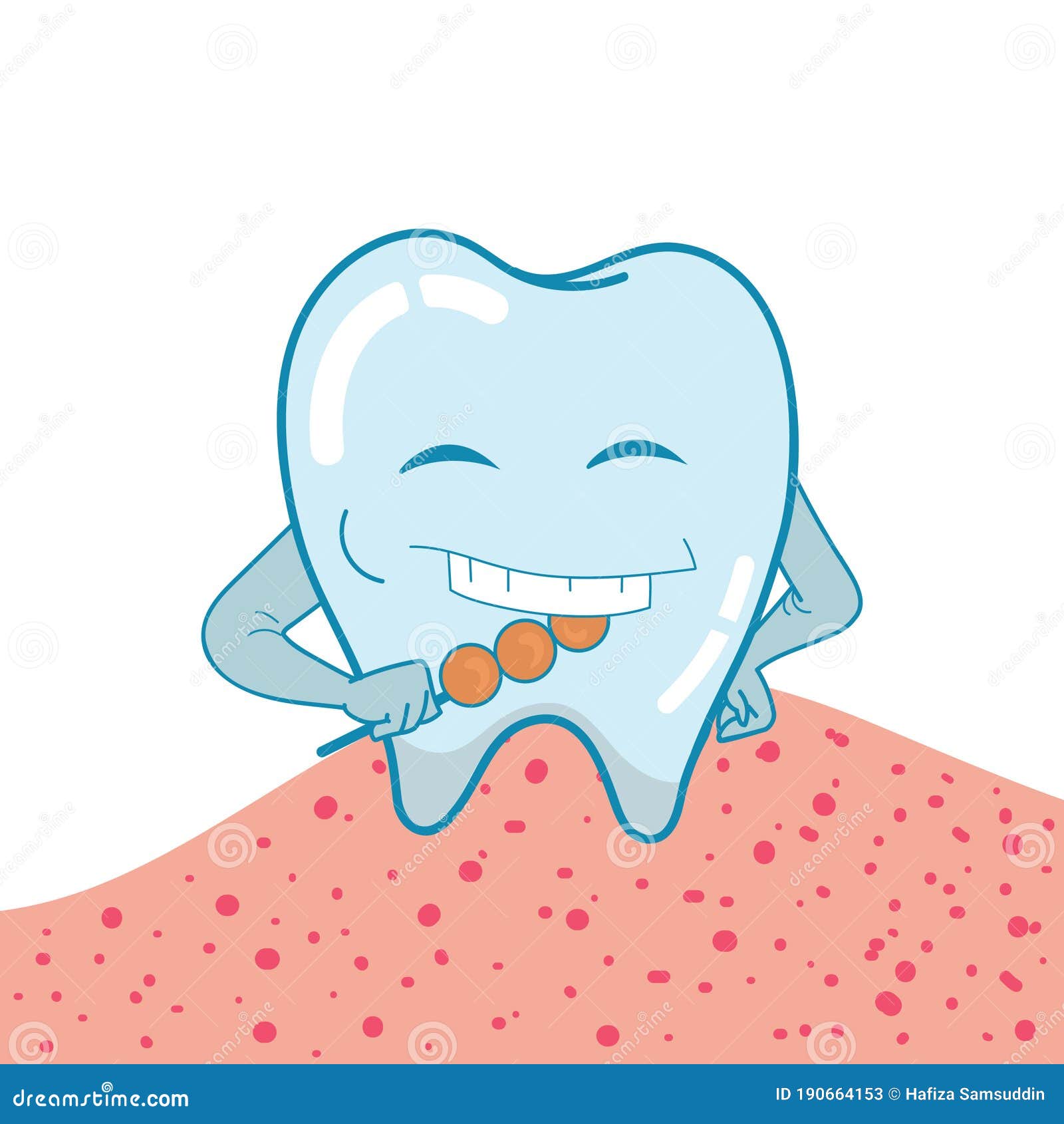 Tooth Eating A Donut Vector. Cartoon. Isolated | CartoonDealer.com ...