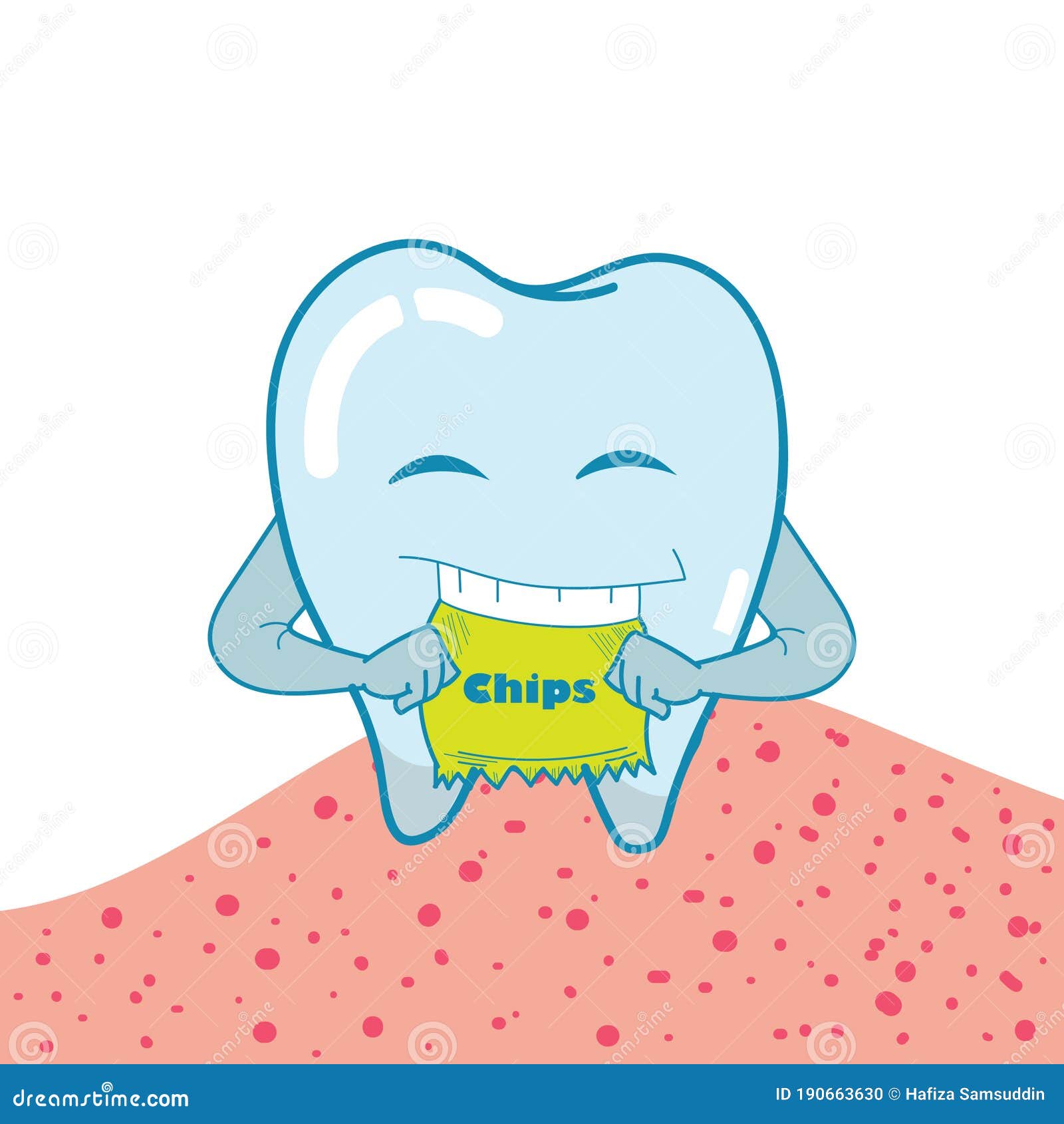 Tooth Eating A Donut Vector. Cartoon. Isolated | CartoonDealer.com ...