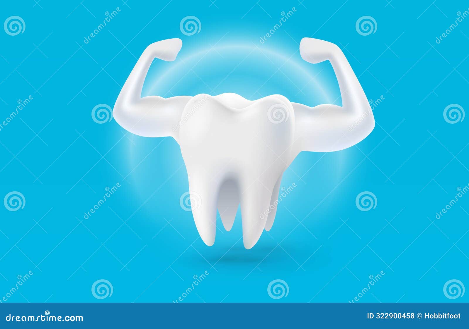 Tooth Emoji White, 3D Illustration of a Tooth on a Light Background ...