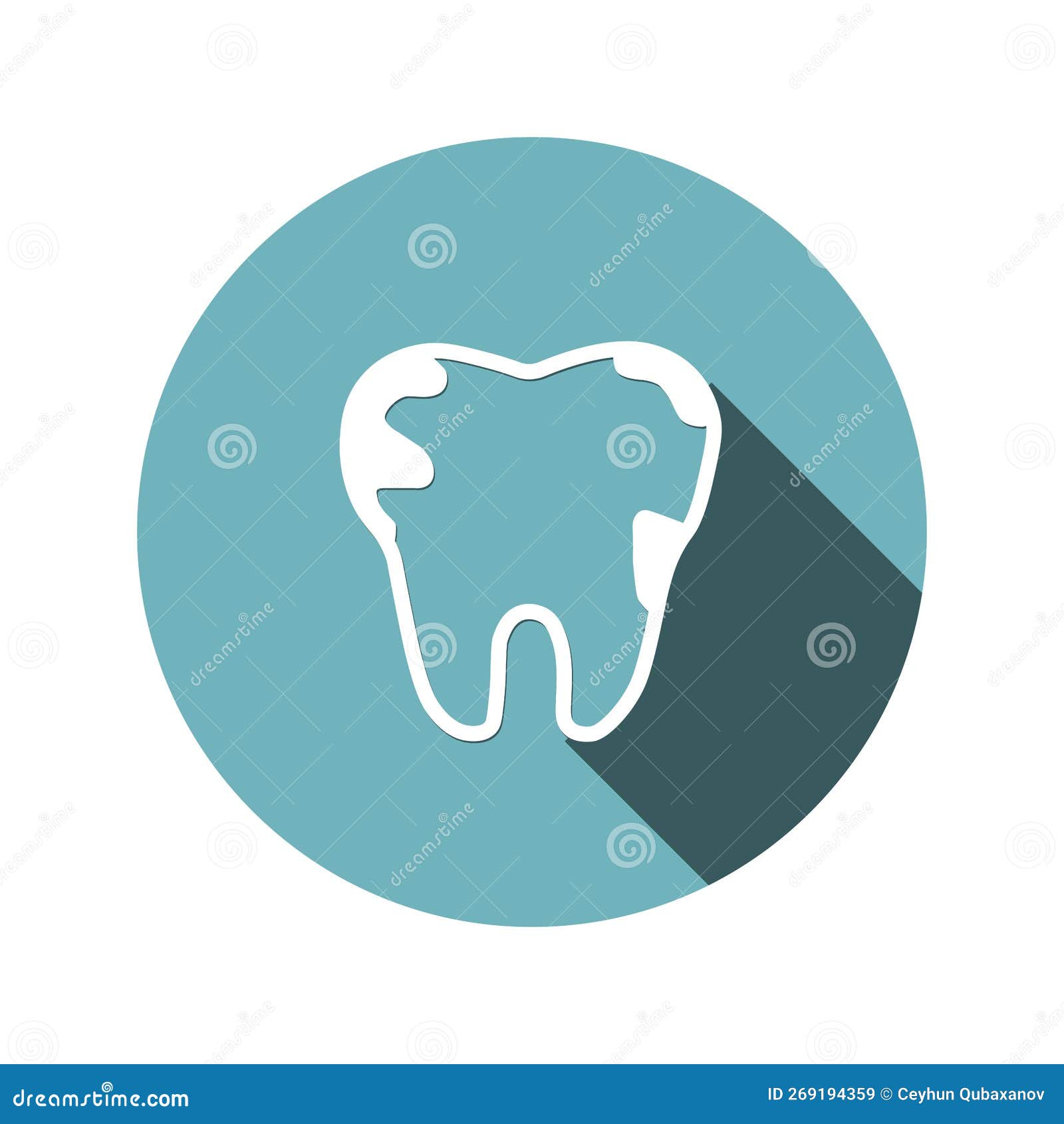 Tooth Enamel, Flat Icons in Circles with Long Shadows Vector ...