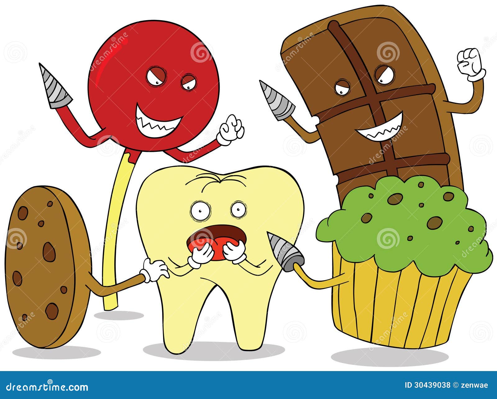 Tooth enemies stock vector. Illustration of alone, cowardice - 30439038