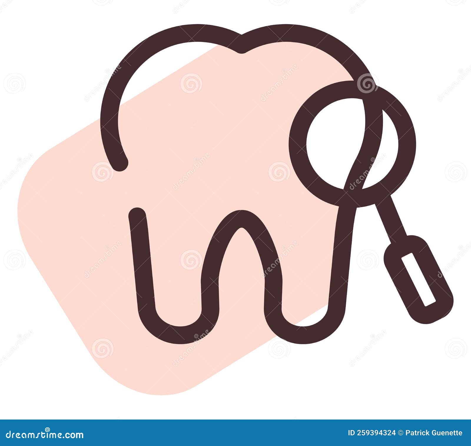 Tooth examination, icon stock vector. Illustration of youthful - 259394324