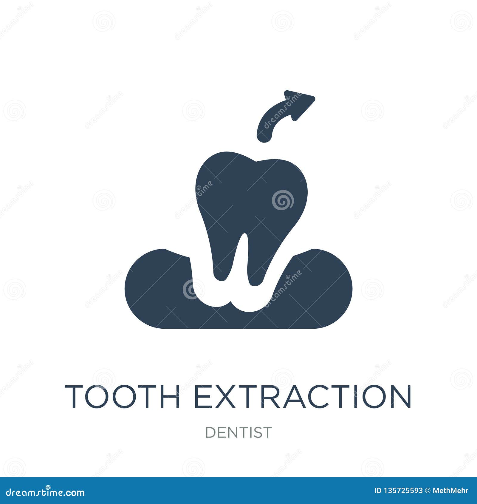 Tooth Extraction Icon in Trendy Design Style. Tooth Extraction Icon ...