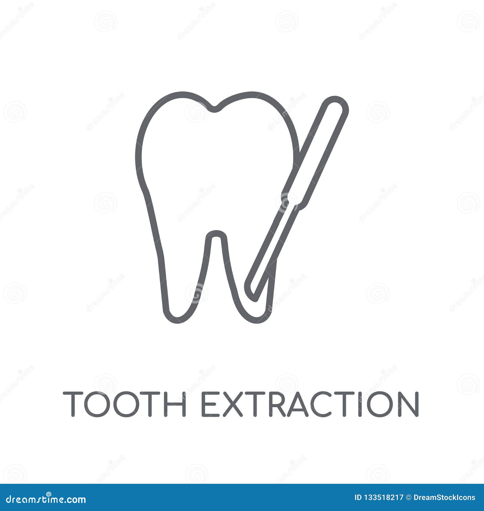 Tooth Extraction Linear Icon. Modern Outline Tooth Extraction Lo Stock ...