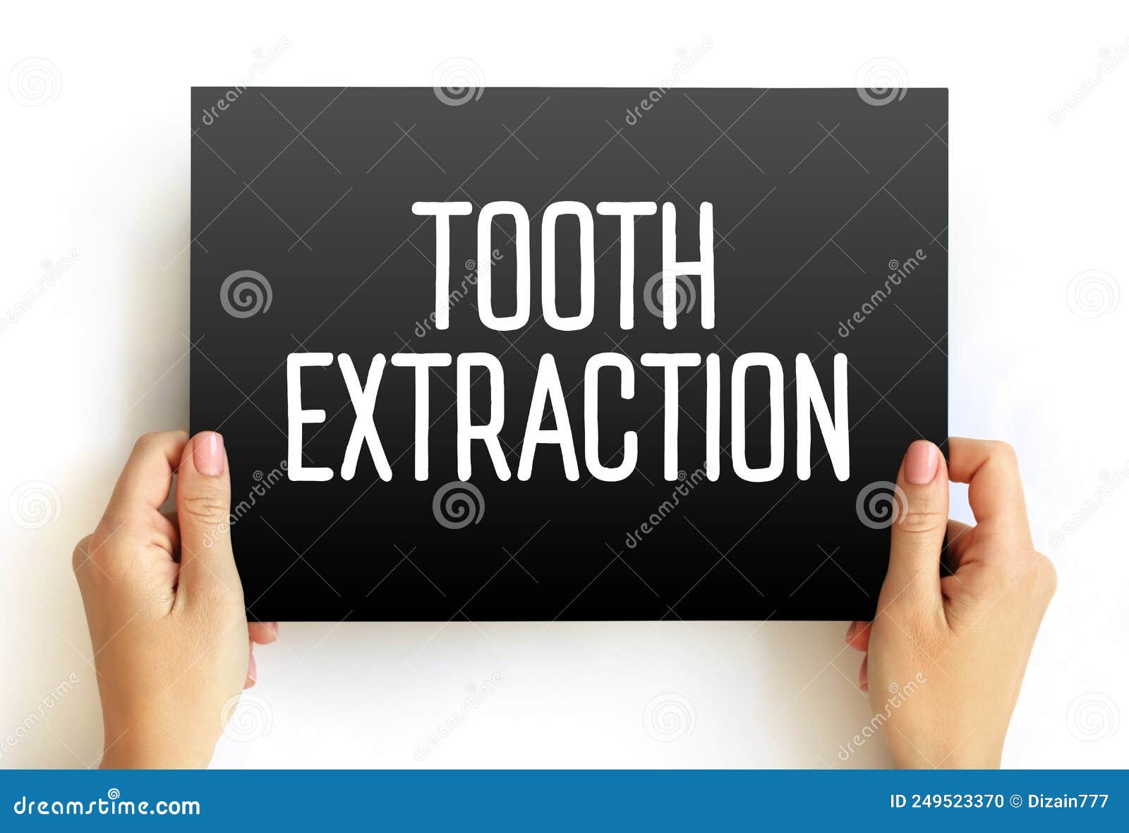 Tooth Extraction Text Quote on Card, Concept Background Stock Photo ...