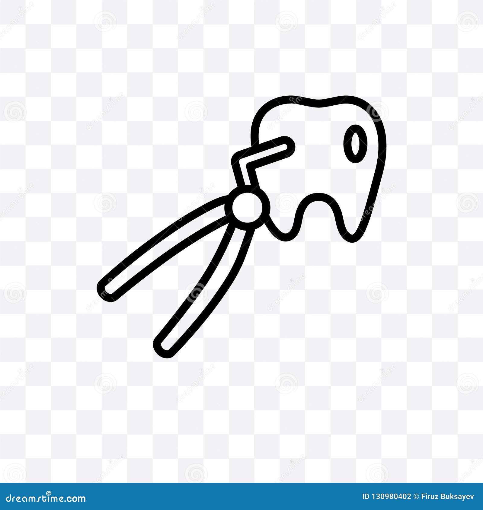 Tooth Extraction Vector Linear Icon Isolated on Transparent Background ...