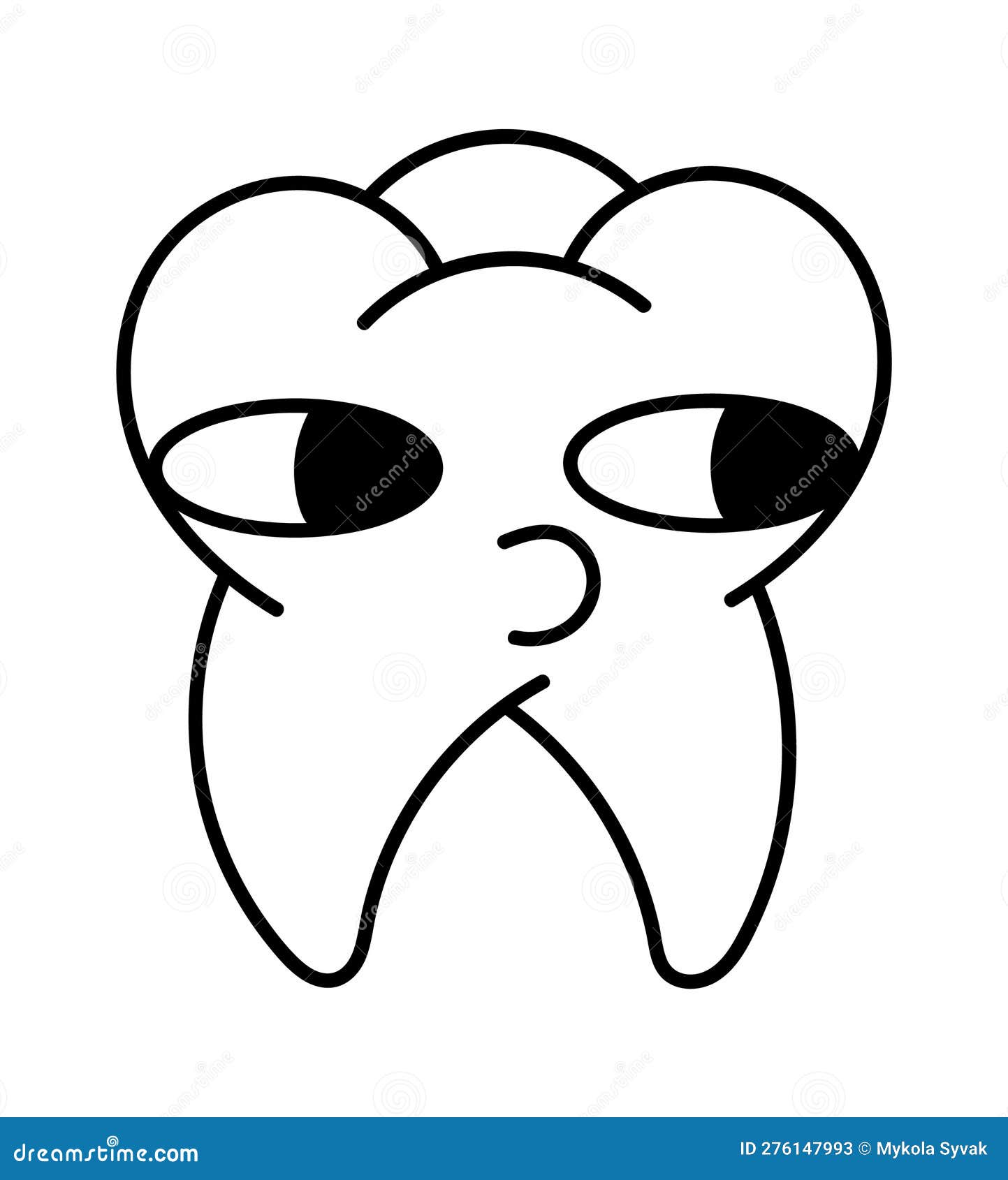 Tooth with Face Character stock vector. Illustration of cute - 276147993
