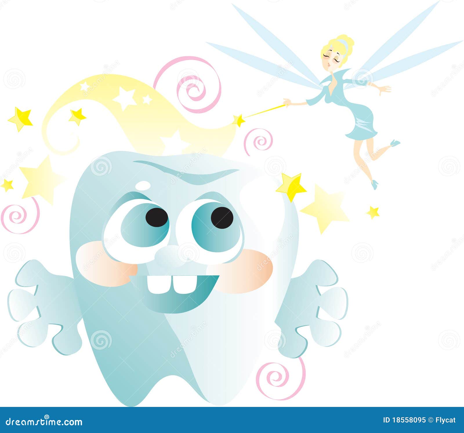 Tooth fairy stock vector. Illustration of blue, gold - 18558095