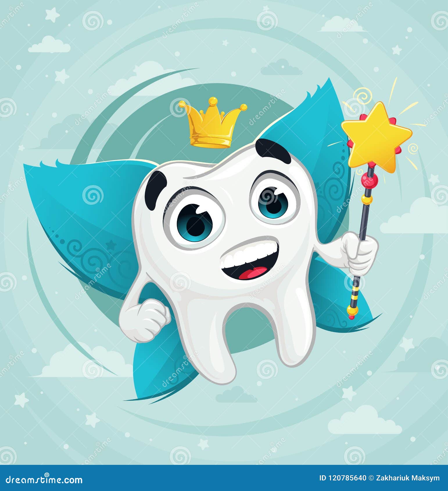 Tooth fairy stock vector. Illustration of cute, crown - 120785640