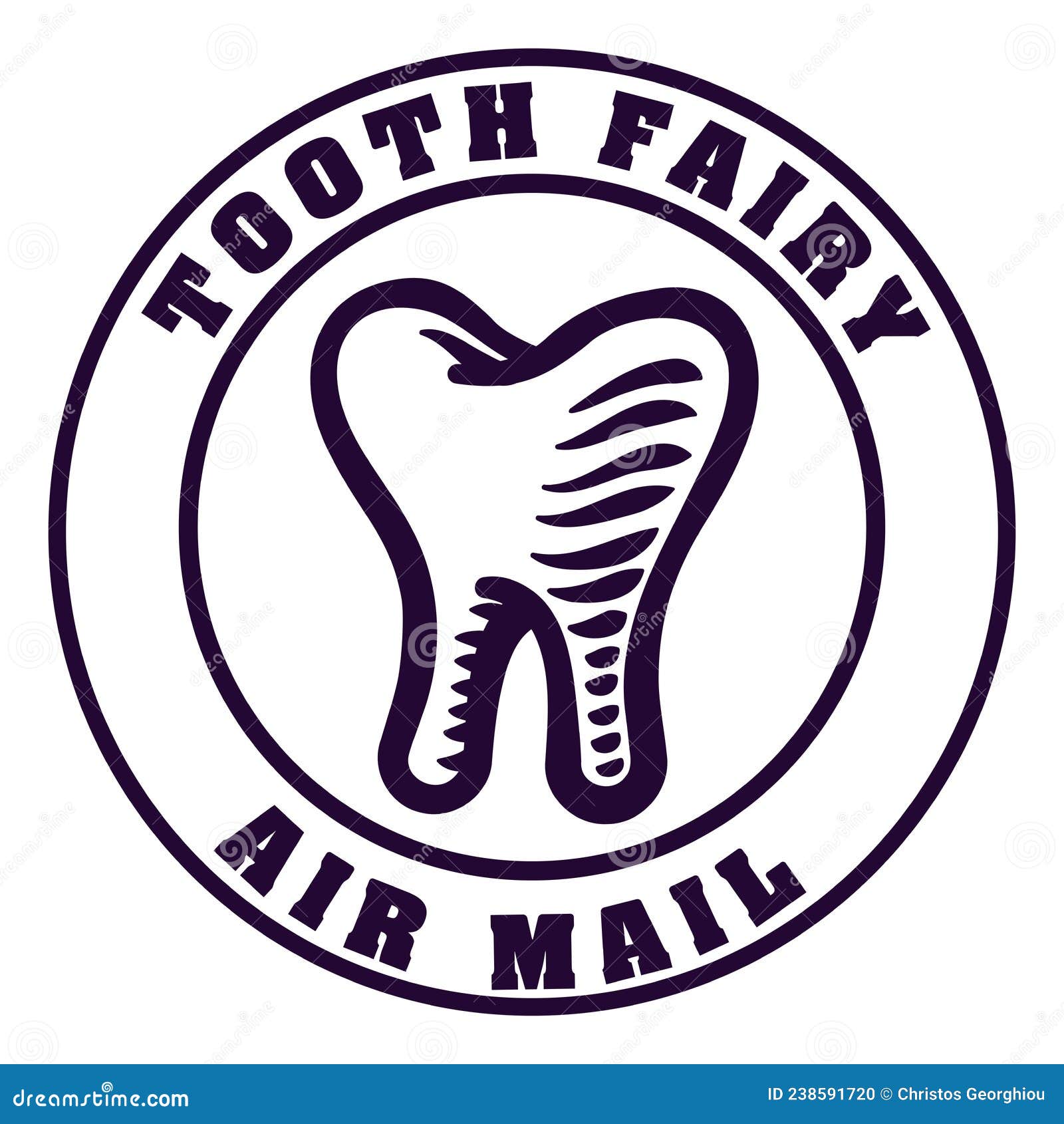 Tooth Fairy Letter Air Mail Postage Envelope Stamp Stock Vector ...