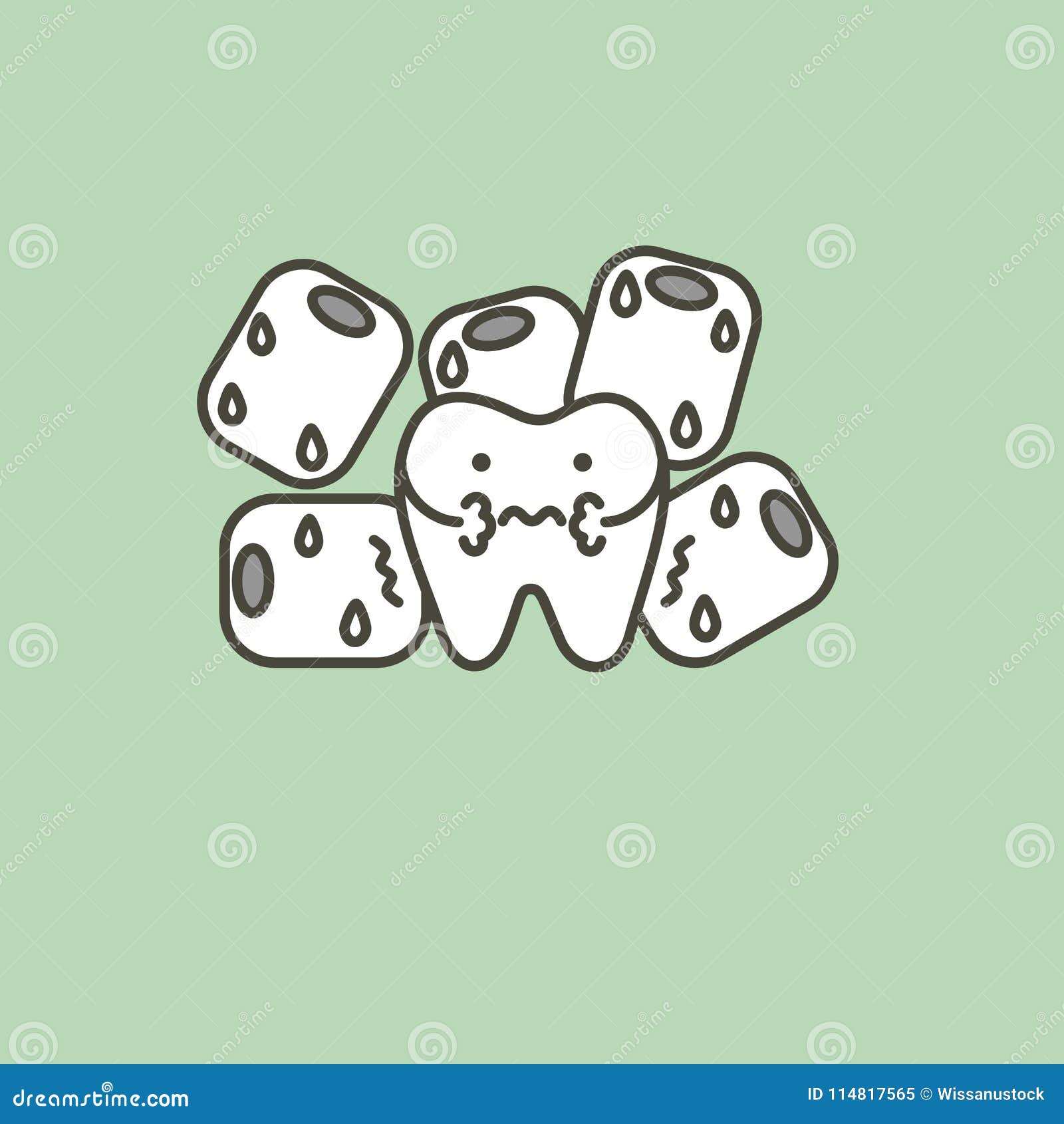 Tooth Feeling Cold from Ice, Sensitive Teeth Concept Stock Vector ...