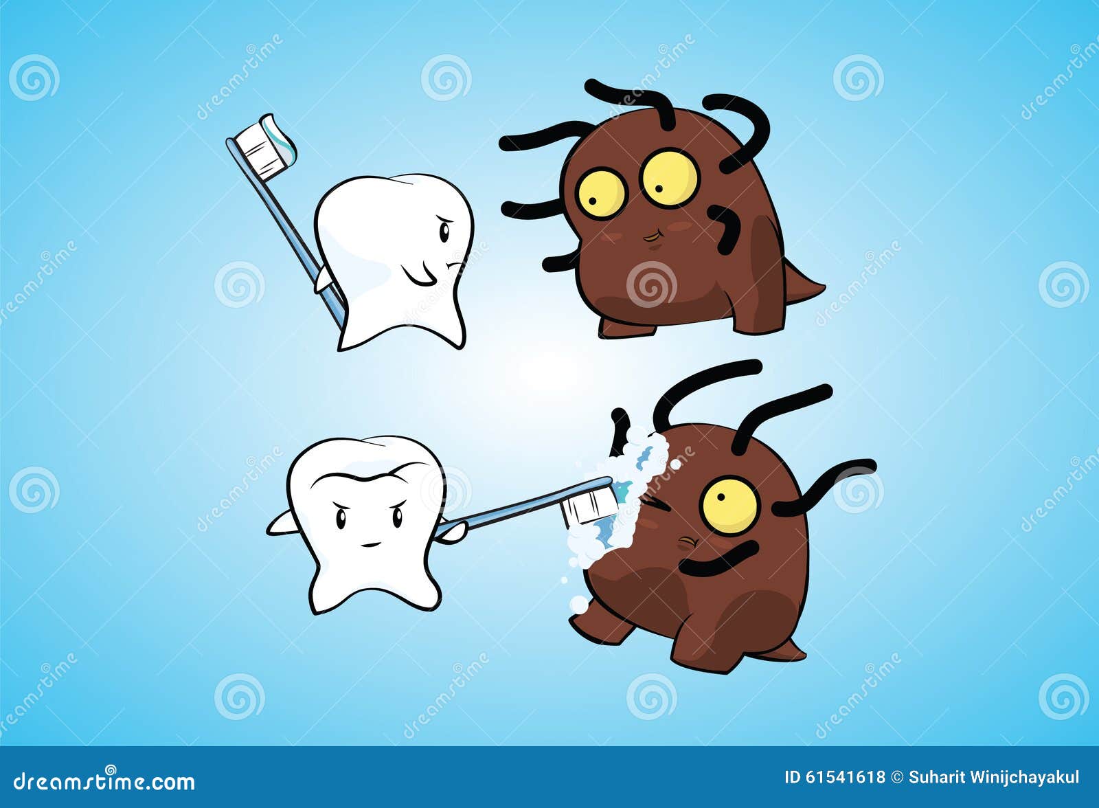 Tooth fights bacteria stock illustration. Illustration of fight - 61541618