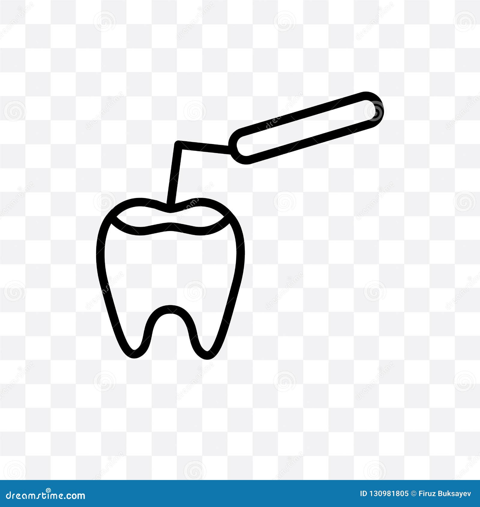 Tooth Filling Vector Linear Icon Isolated on Transparent Background ...