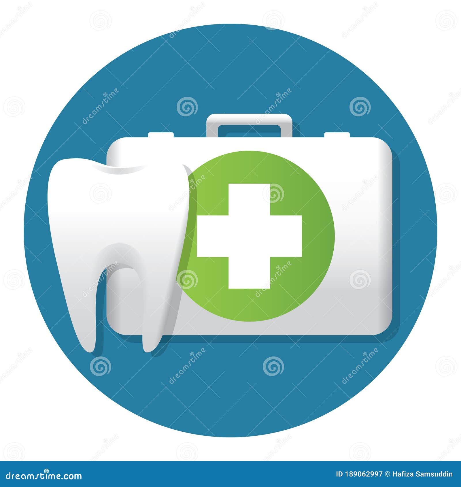 Tooth with First Aid Kit. Vector Illustration Decorative Design Stock ...