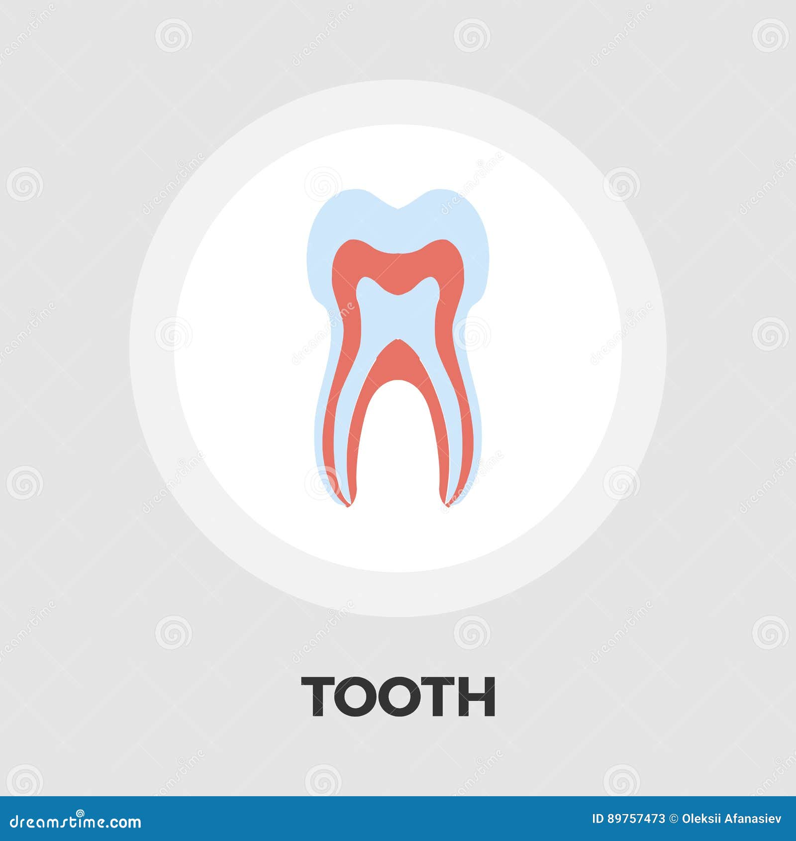 Tooth flat icon stock vector. Illustration of clean, icon - 89757473