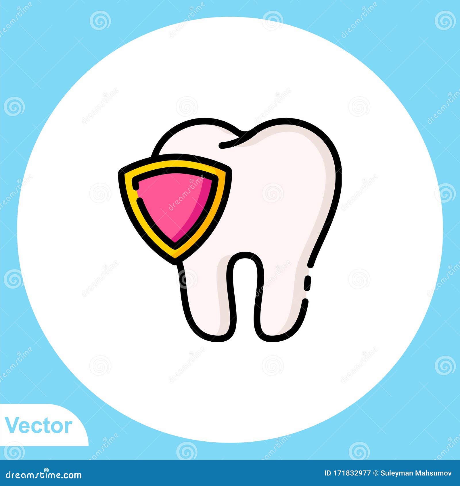 Tooth Flat Vector Icon Sign Symbol Stock Illustration - Illustration of ...