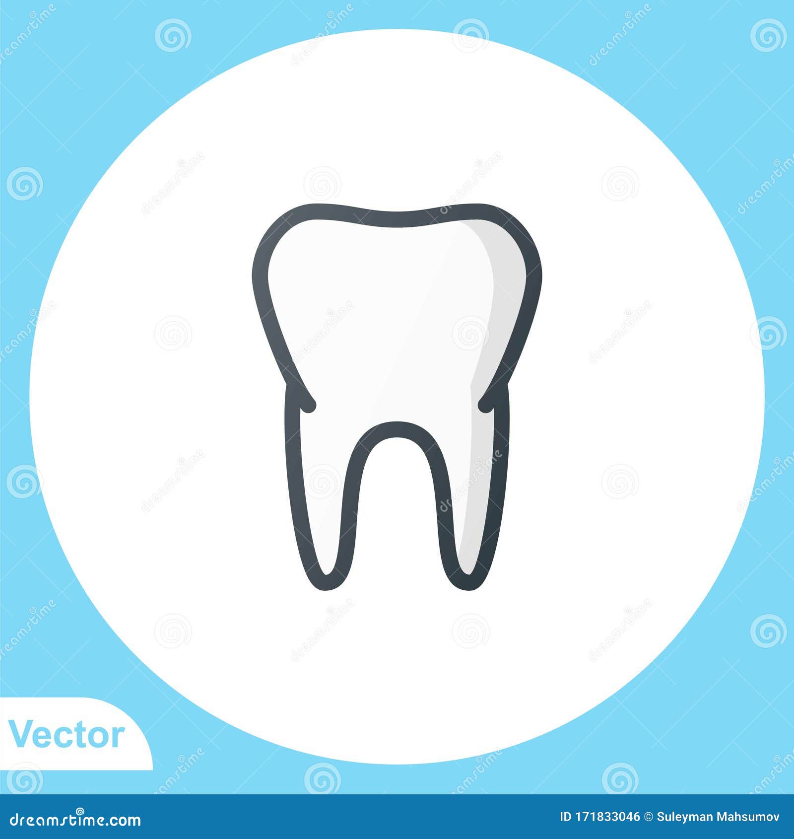 Tooth Flat Vector Icon Sign Symbol Stock Vector - Illustration of ...