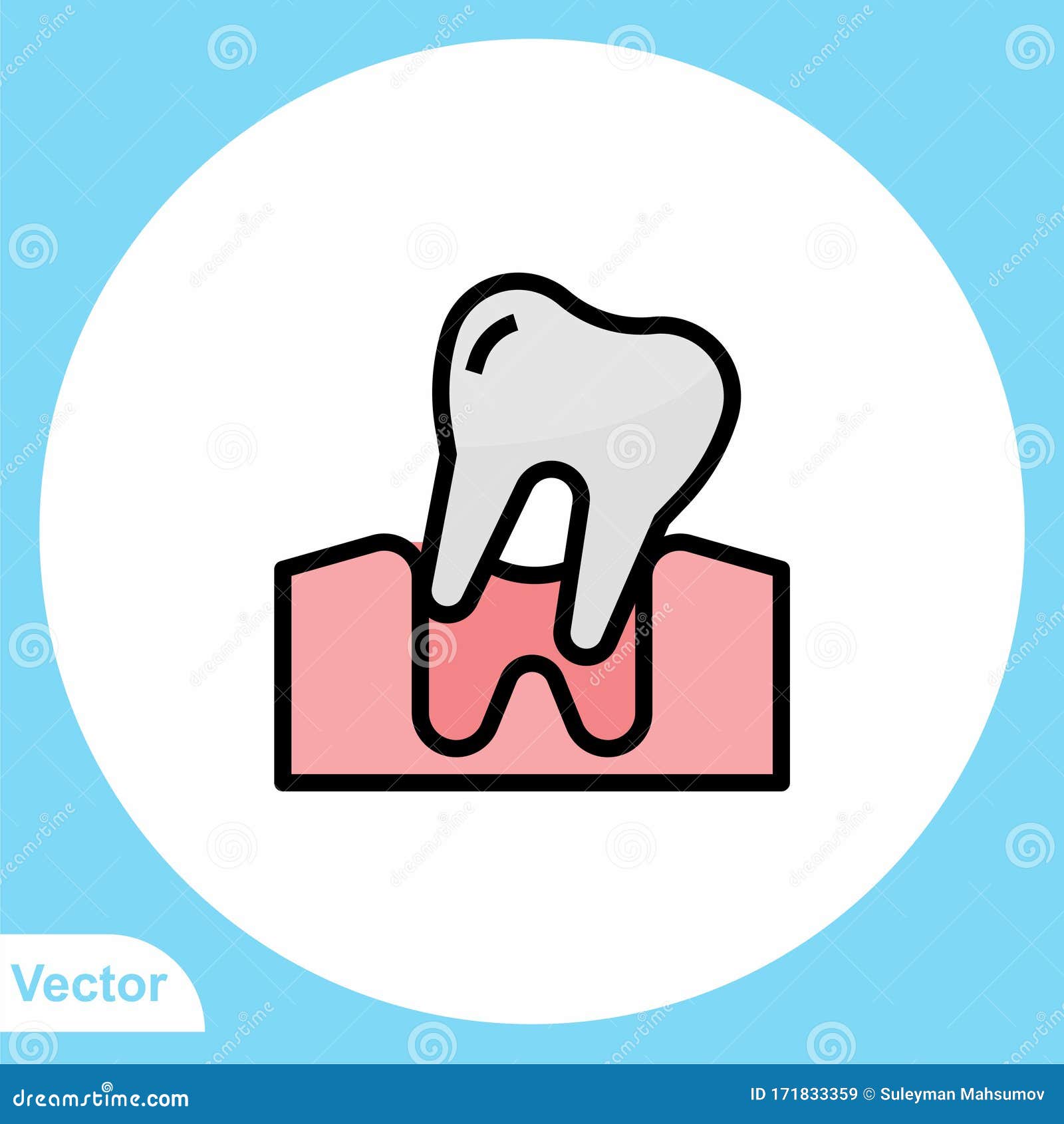 Tooth Flat Vector Icon Sign Symbol Stock Illustration - Illustration of ...