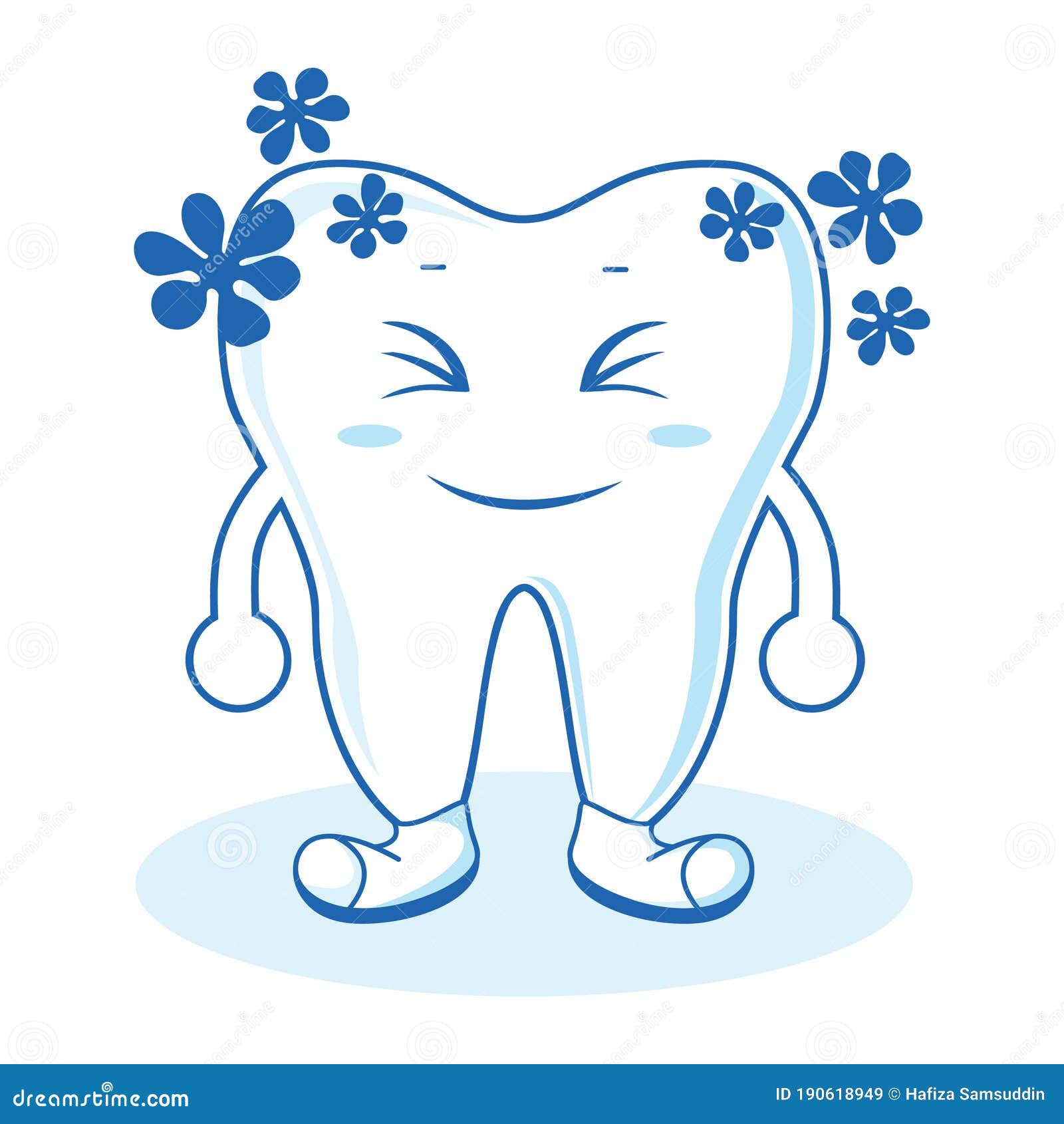 Tooth with Flowers. Vector Illustration Decorative Design Stock Vector ...