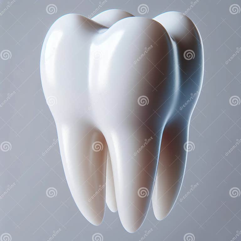 White Human Tooth on Gray Background Stock Illustration - Illustration ...