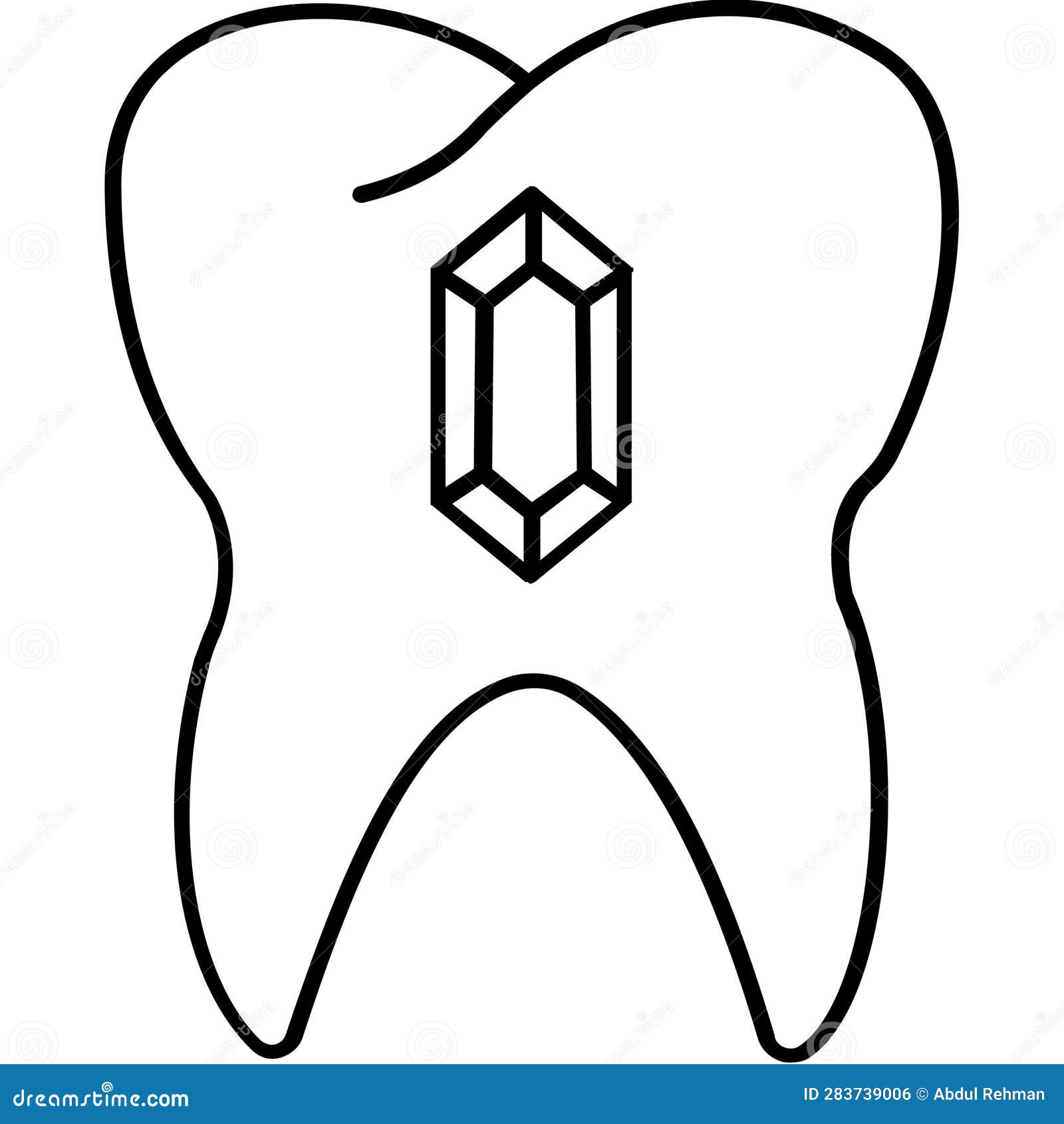 Tooth Gem Outline Vector Icon that Can Easily Edit or Modify. Stock ...