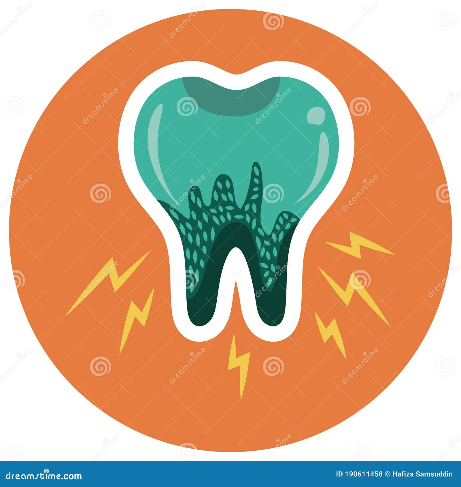 Tooth with Germs. Vector Illustration Decorative Design Stock Vector ...