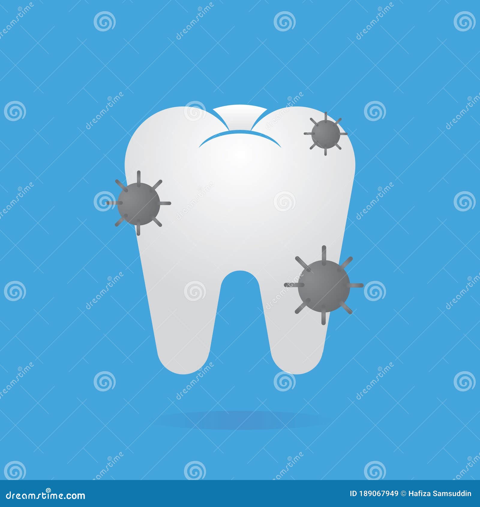 Tooth with Germs. Vector Illustration Decorative Design Stock Vector ...