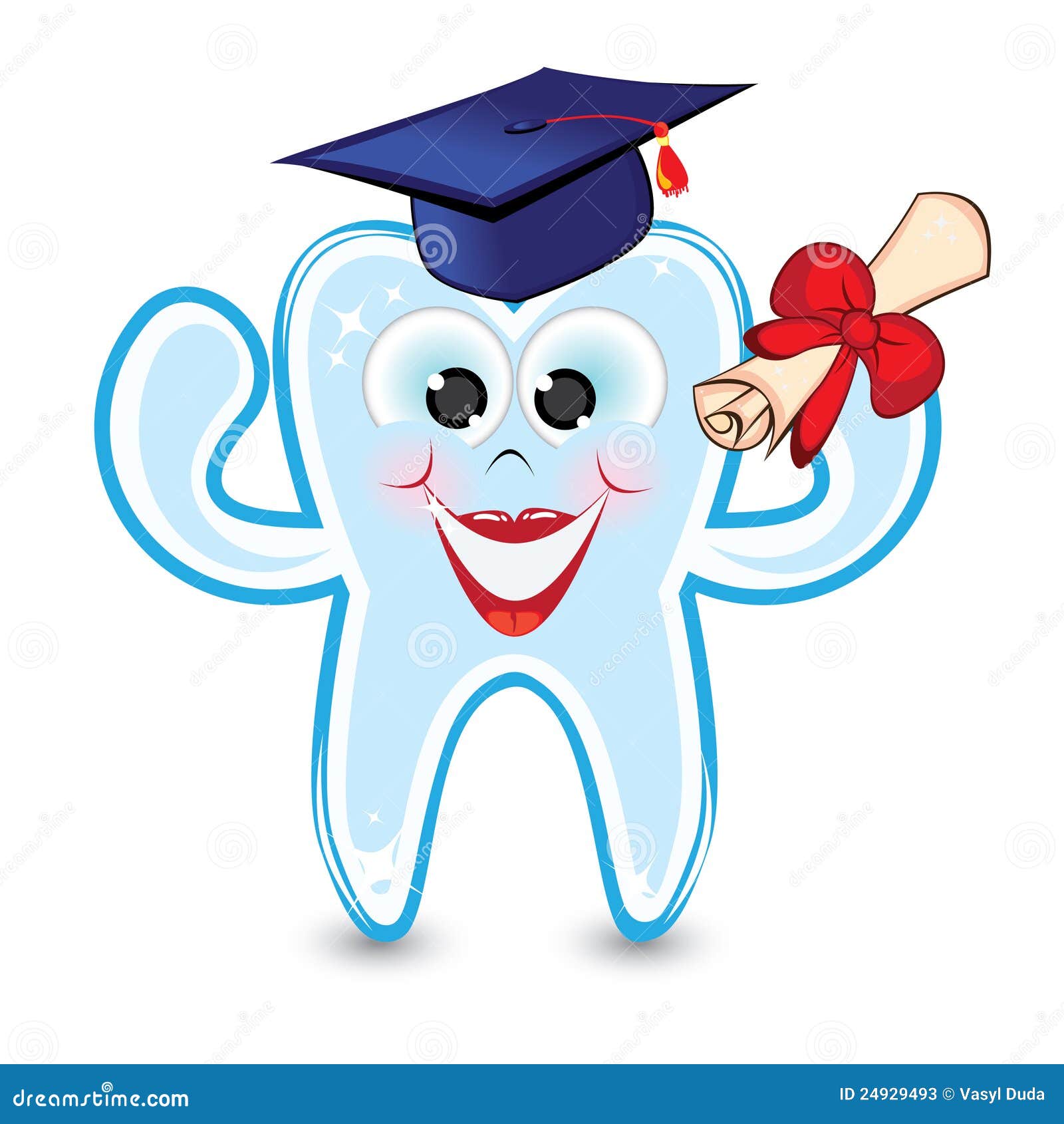 The tooth is a graduate of stock vector. Illustration of academic ...