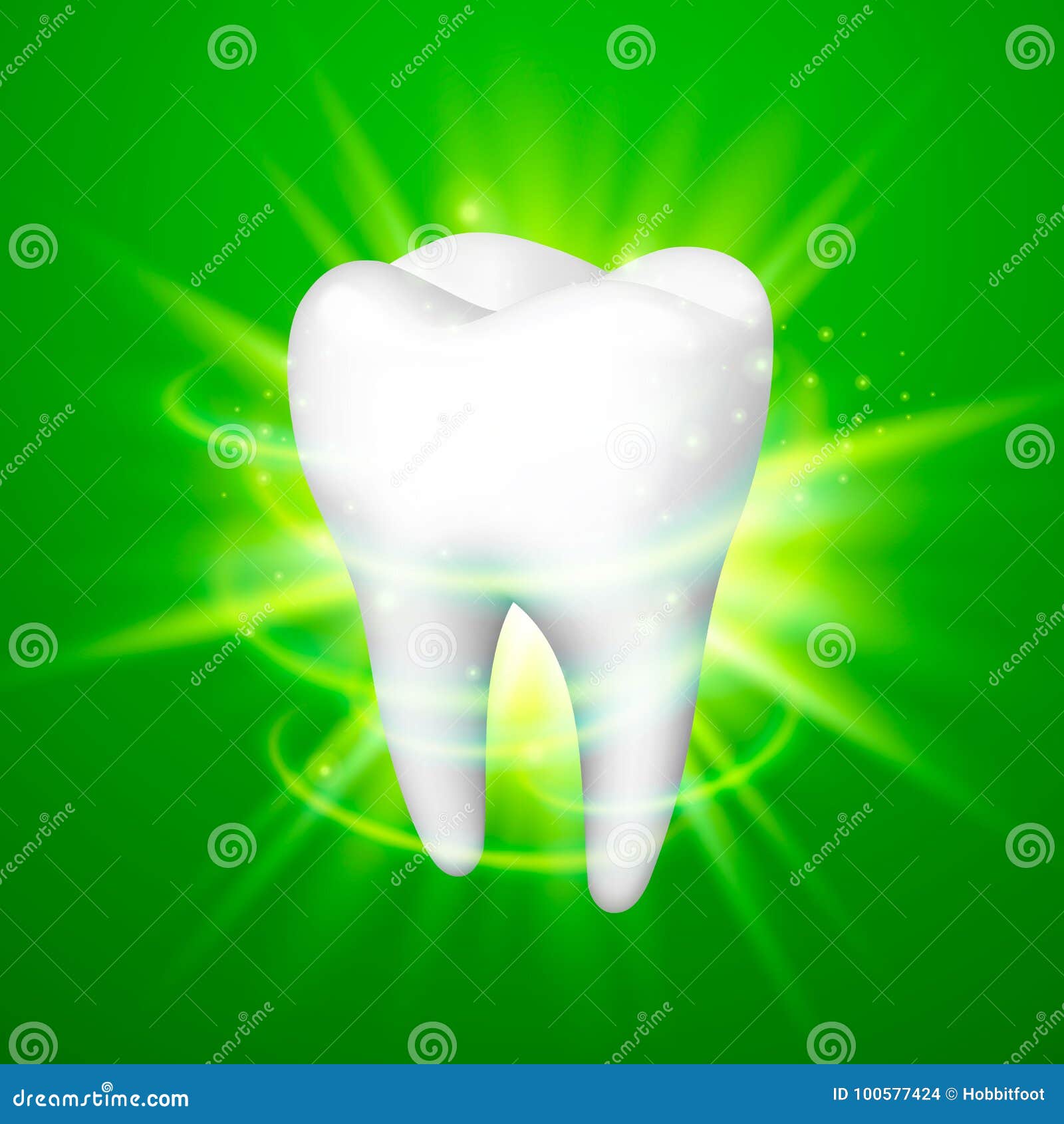 Tooth on a Green Background. Stock Vector - Illustration of illness ...