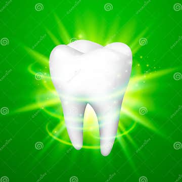 Tooth on a Green Background. Stock Vector - Illustration of illness ...