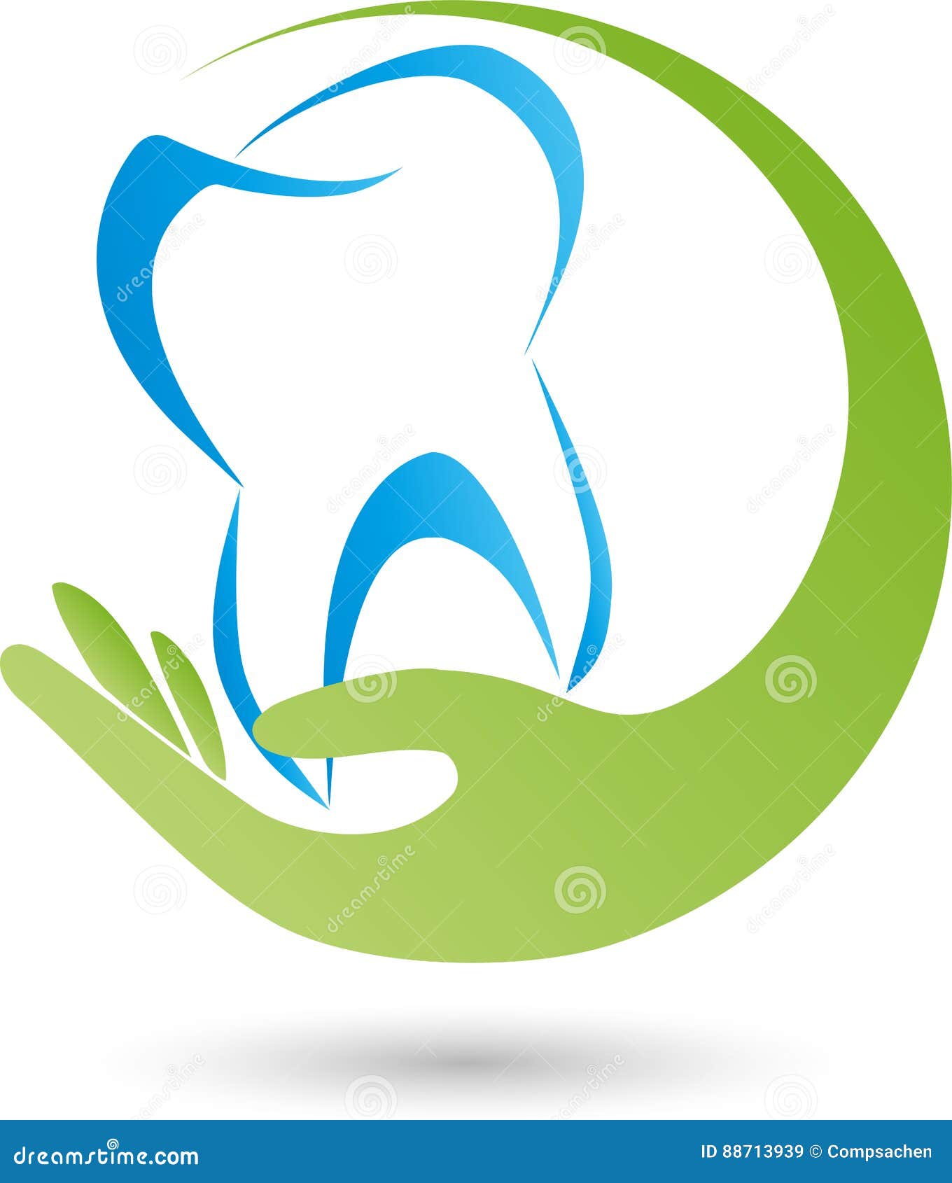Tooth and Hand, Dentist Logo Stock Vector - Illustration of hand ...
