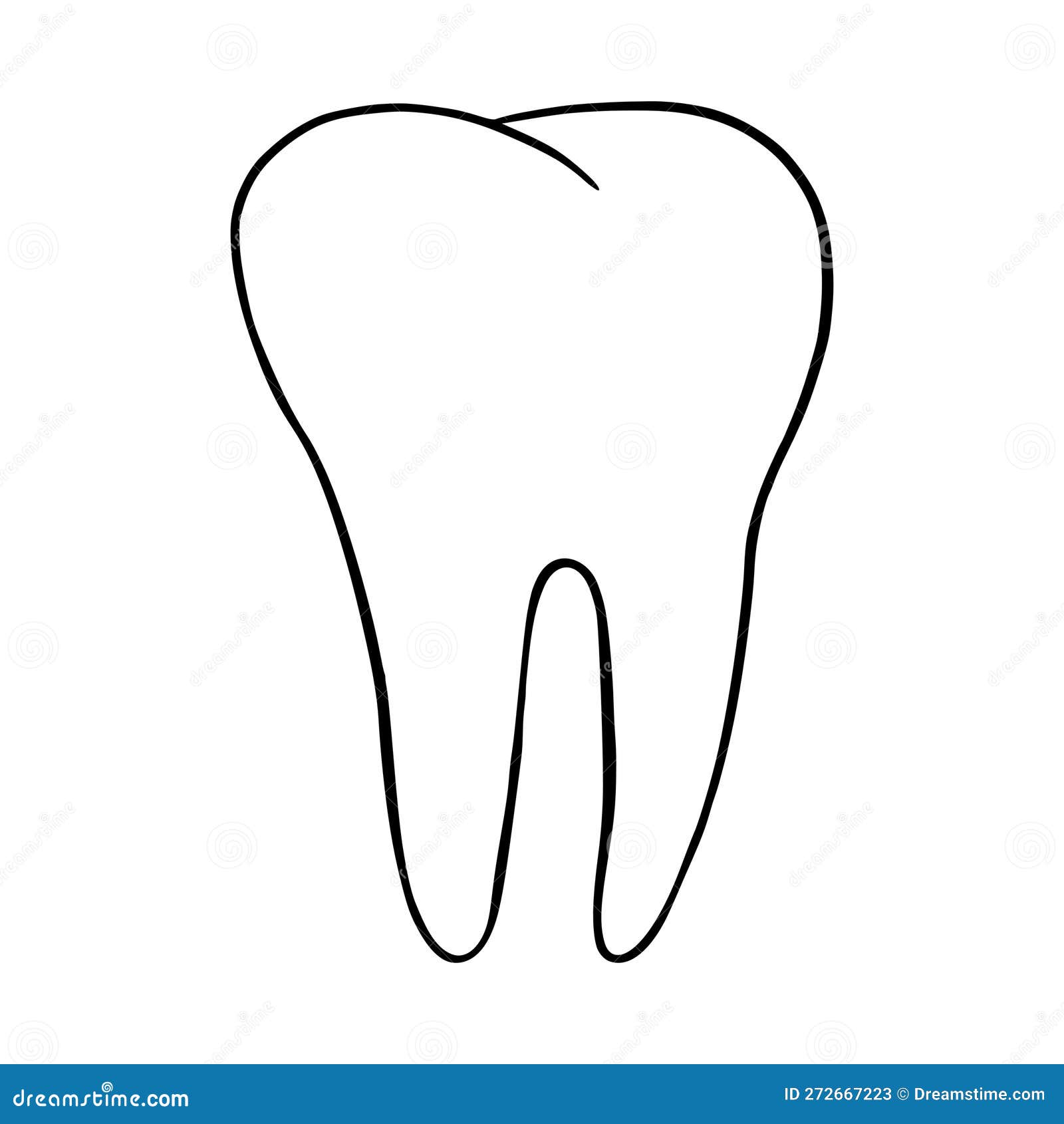 Tooth Hand Drawn Vector Illustration In Cartoon Style Pink Oral Cavity ...