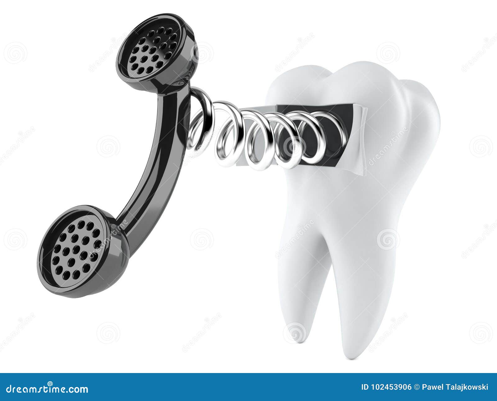 Tooth with handset stock illustration. Illustration of telephone ...