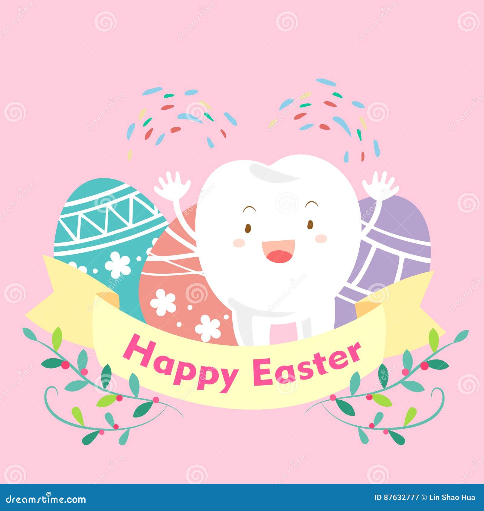 Tooth with happy easter stock illustration. Illustration of dental ...