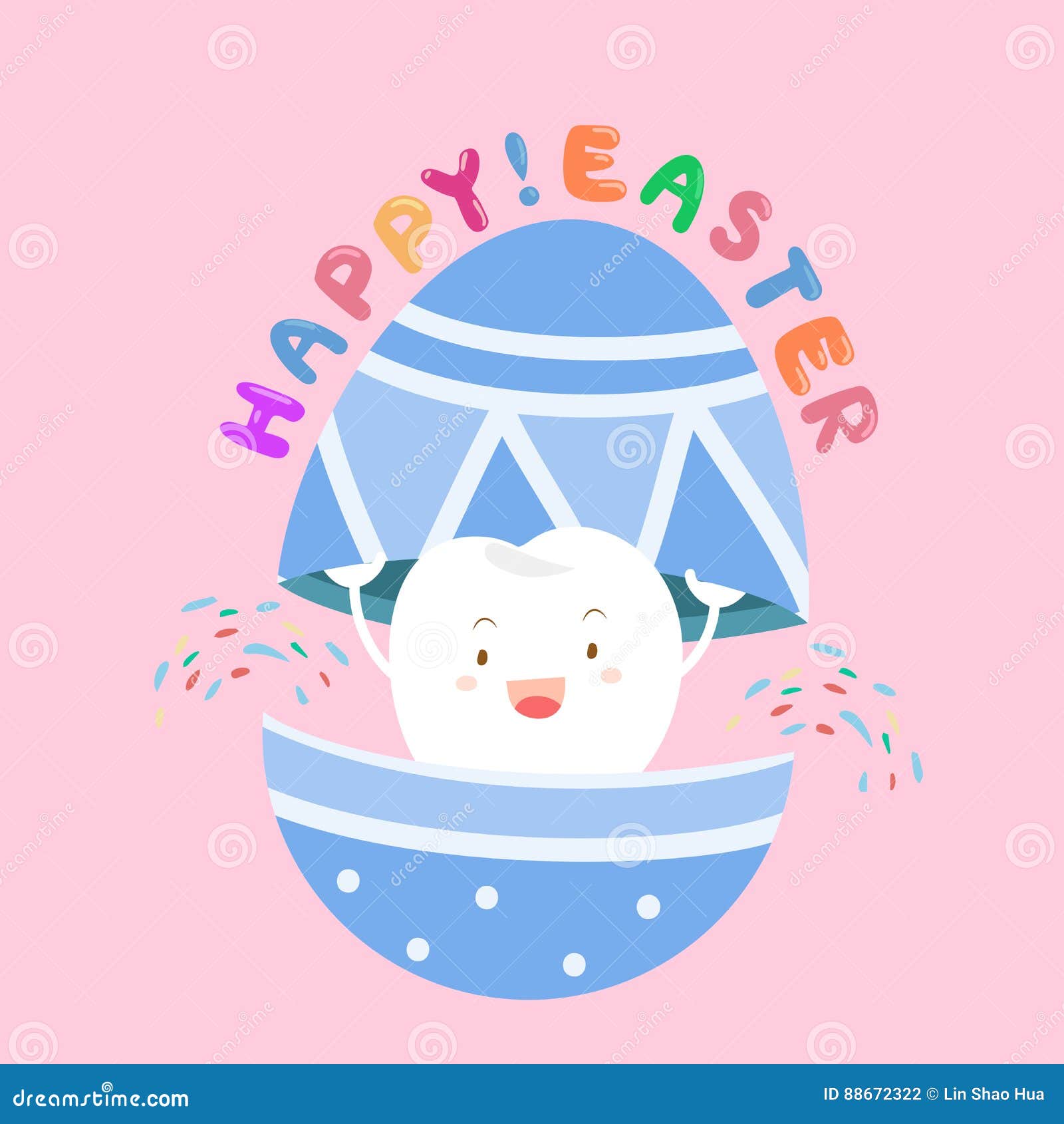 Tooth with happy easter stock vector. Illustration of happy - 88672322
