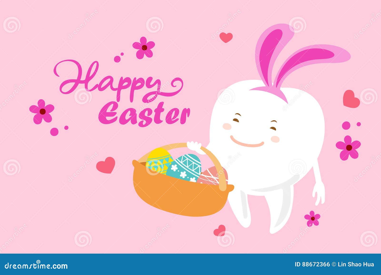 Tooth with happy easter stock vector. Illustration of comic - 88672366