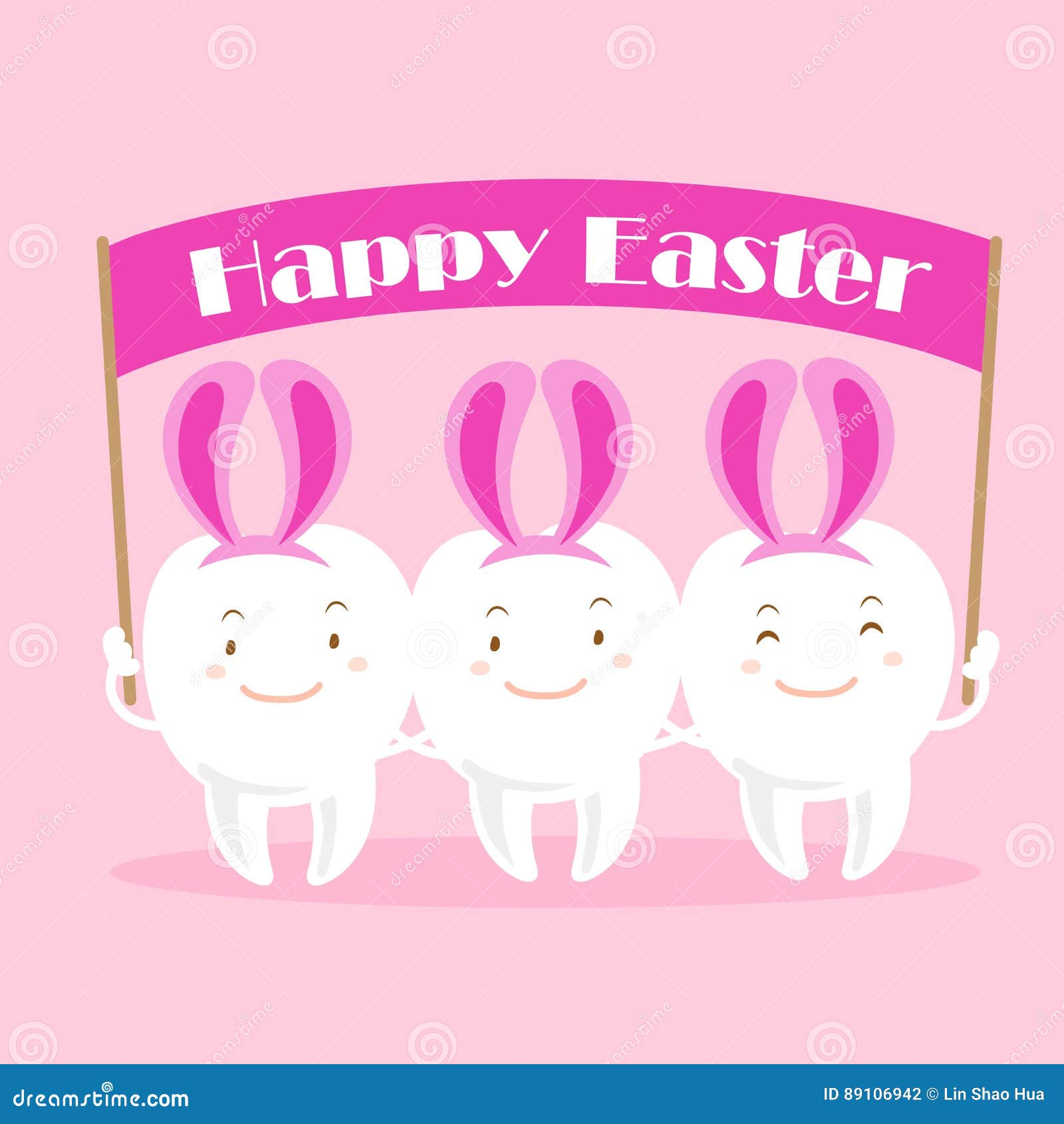 Tooth with happy easter stock vector. Illustration of healthy - 89106942