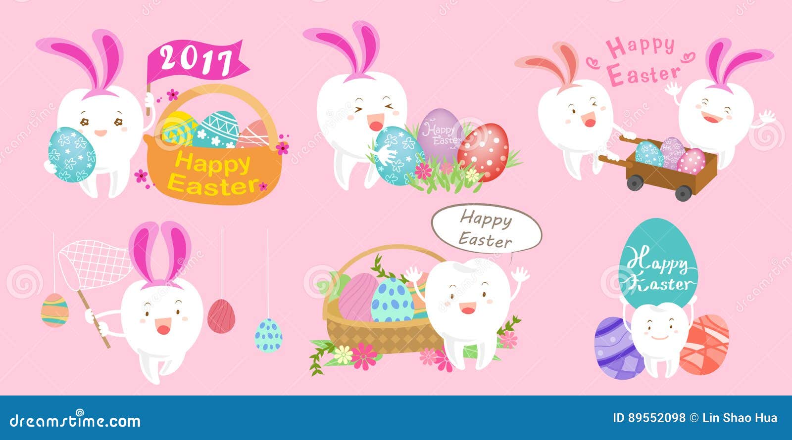 Tooth with happy easter stock vector. Illustration of food - 89552098