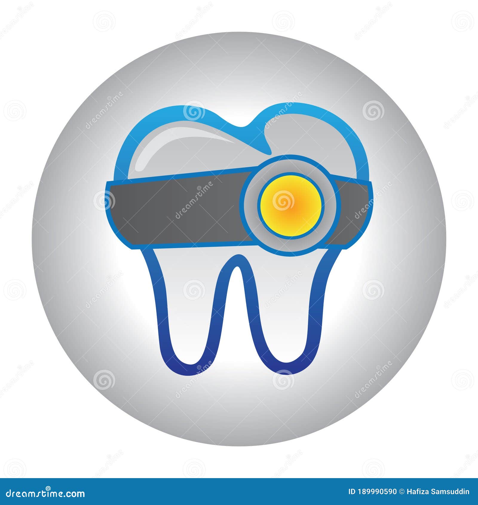 Tooth with Head Torch. Vector Illustration Decorative Design Stock ...