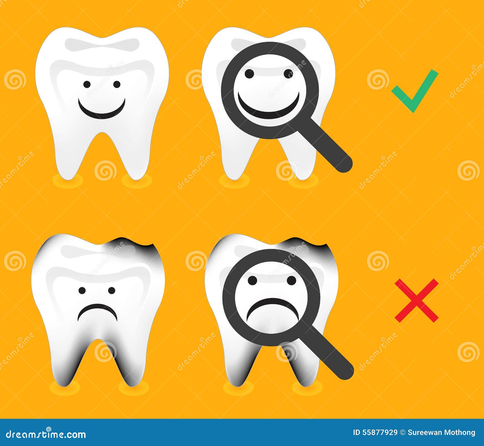 Tooth Healthy and Decay, Tooth Decay, Tooth Vector Stock Vector ...