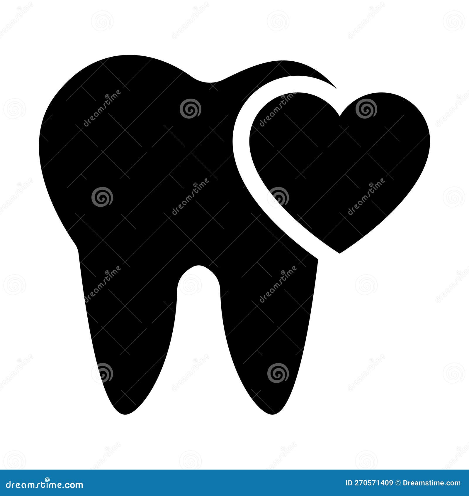 Tooth Heart Icon stock vector. Illustration of care - 270571409