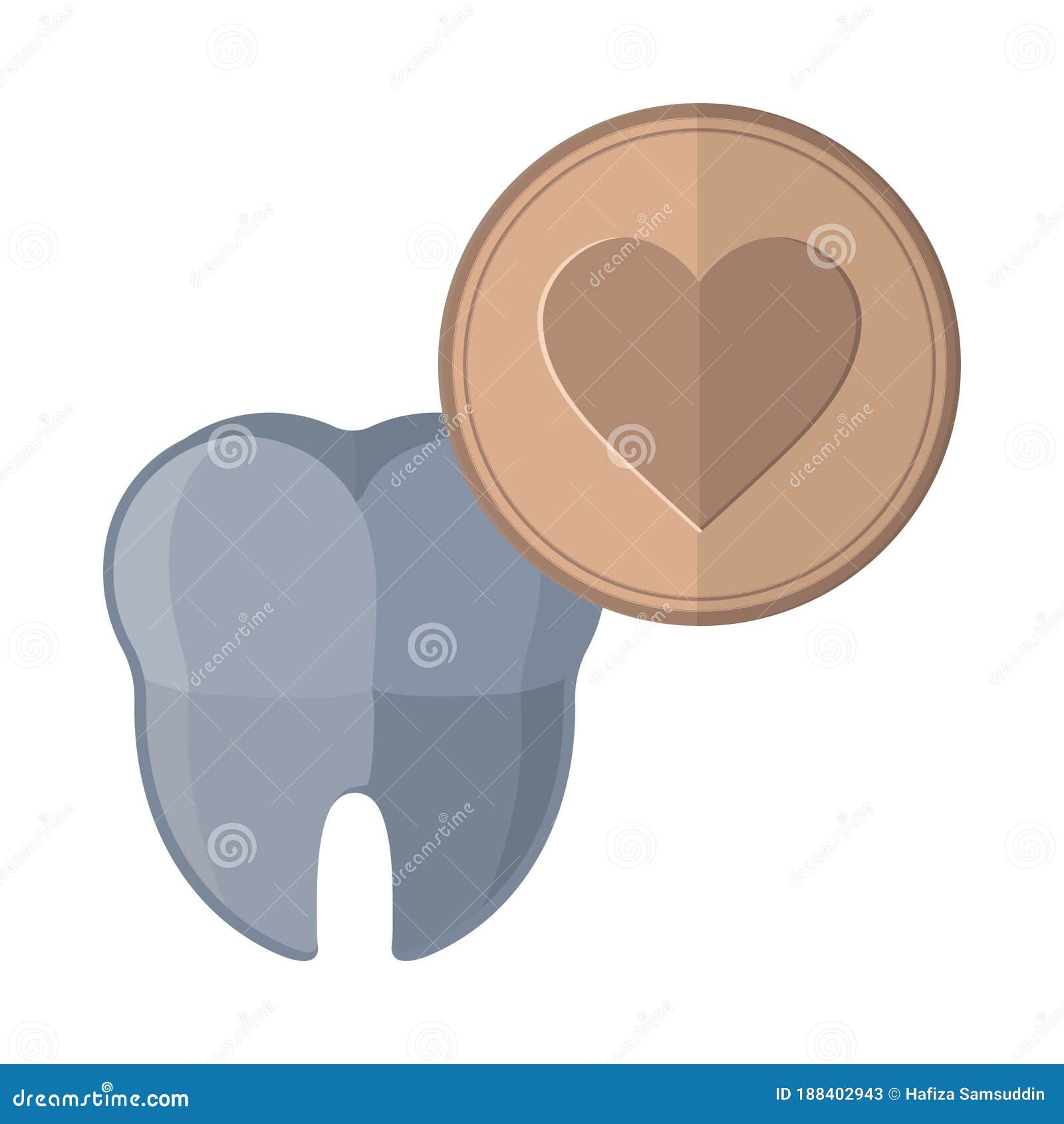 Tooth with Heart Icon. Vector Illustration Decorative Design Stock ...