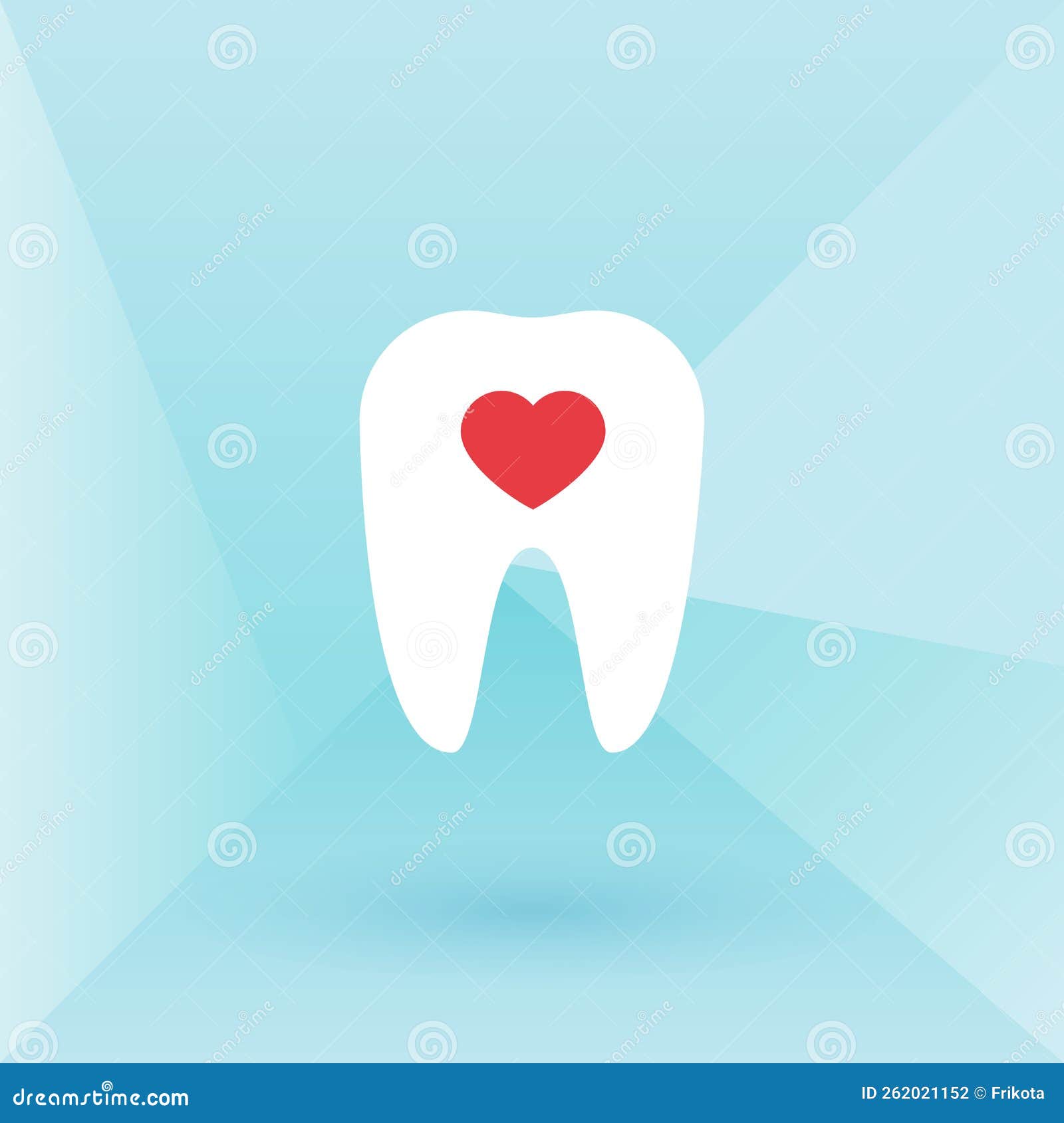 Tooth with Heart. Low Poly Background. Vector Illustration, Flat Design ...