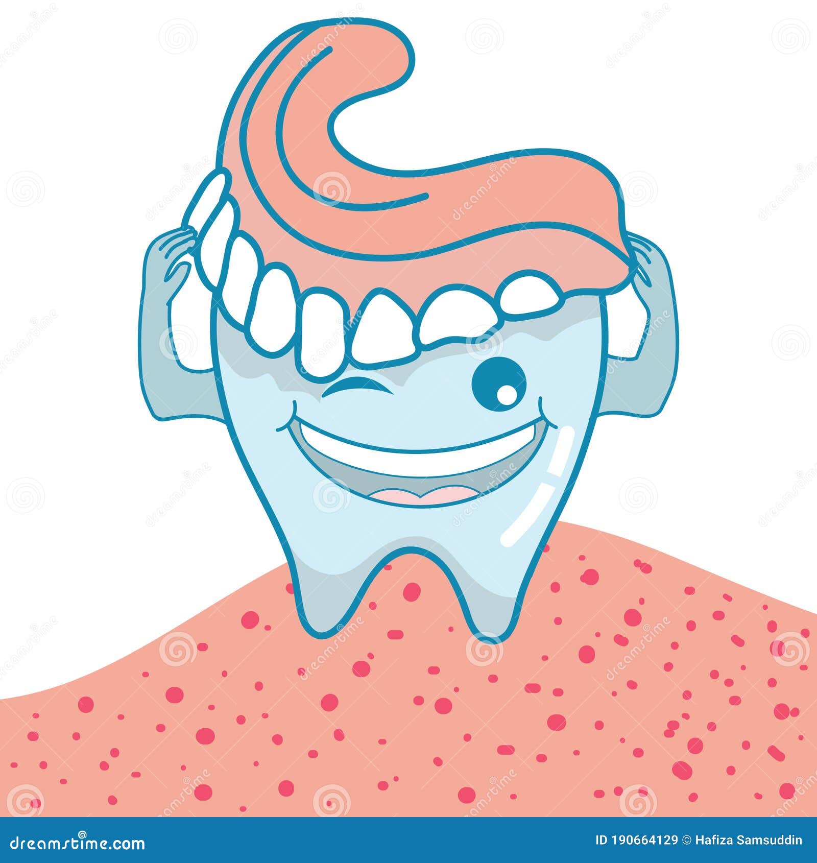 Tooth Holding False Teeth. Vector Illustration Decorative Design Stock ...