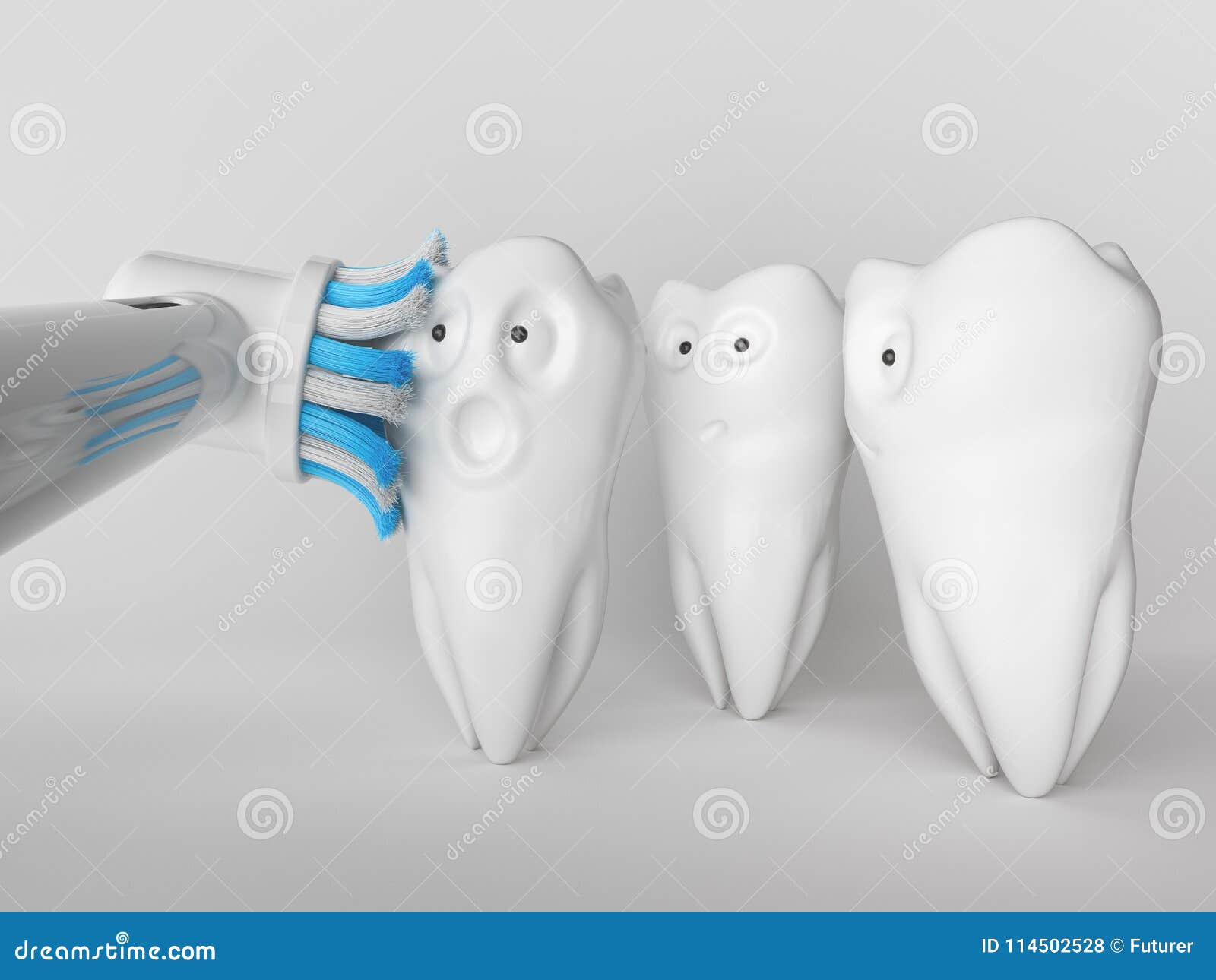 Tooth Human Cartoon Bacteria. Caries Bacteria Eat The Teeth - 3D ...