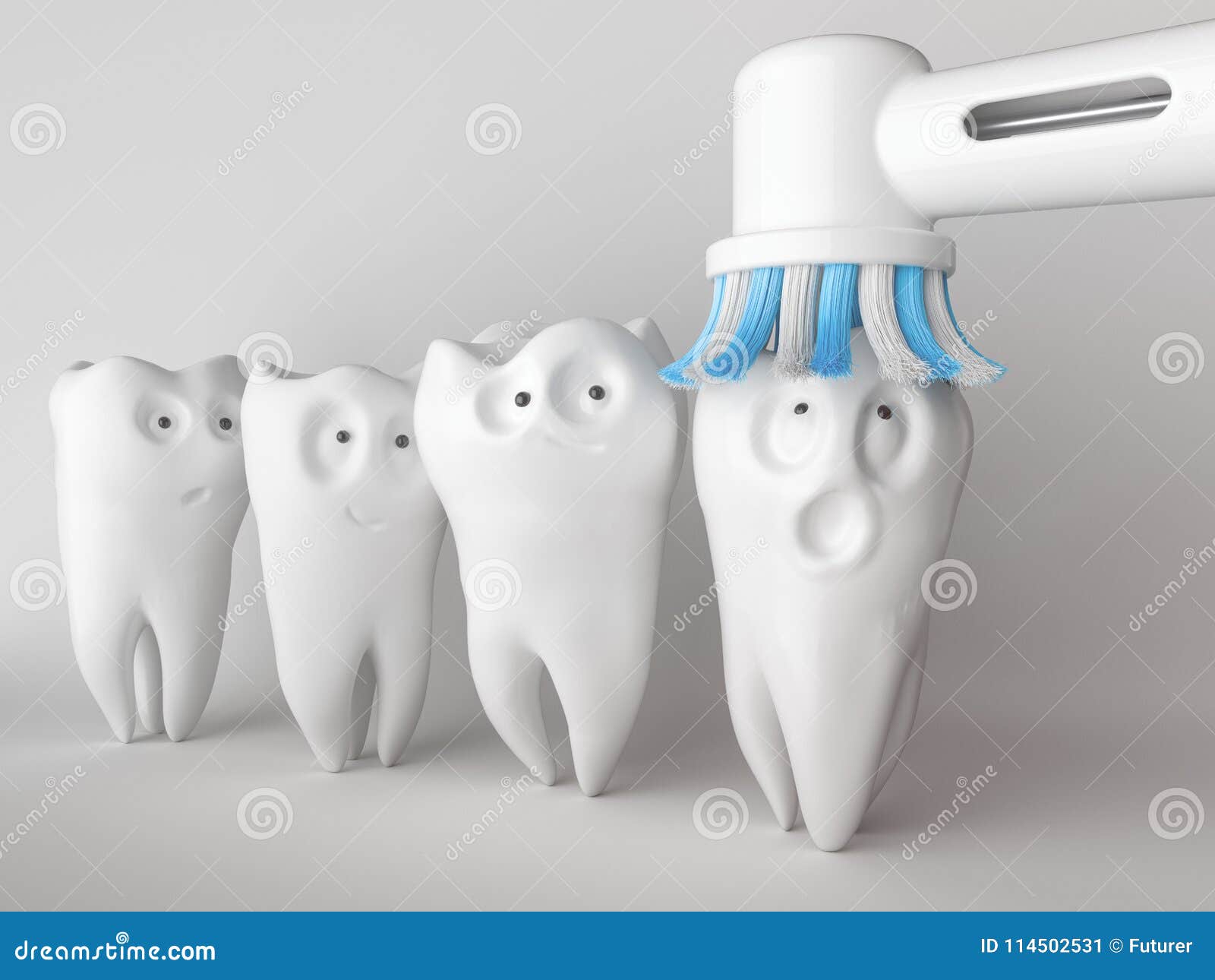 Tooth Human Cartoon Bacteria. Caries Bacteria Eat The Teeth - 3D ...