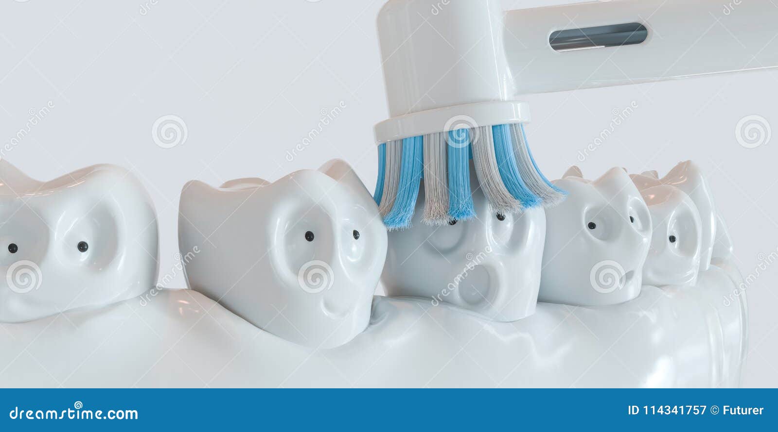 Tooth Human Cartoon Bacteria. Caries Bacteria Eat The Teeth - 3D ...