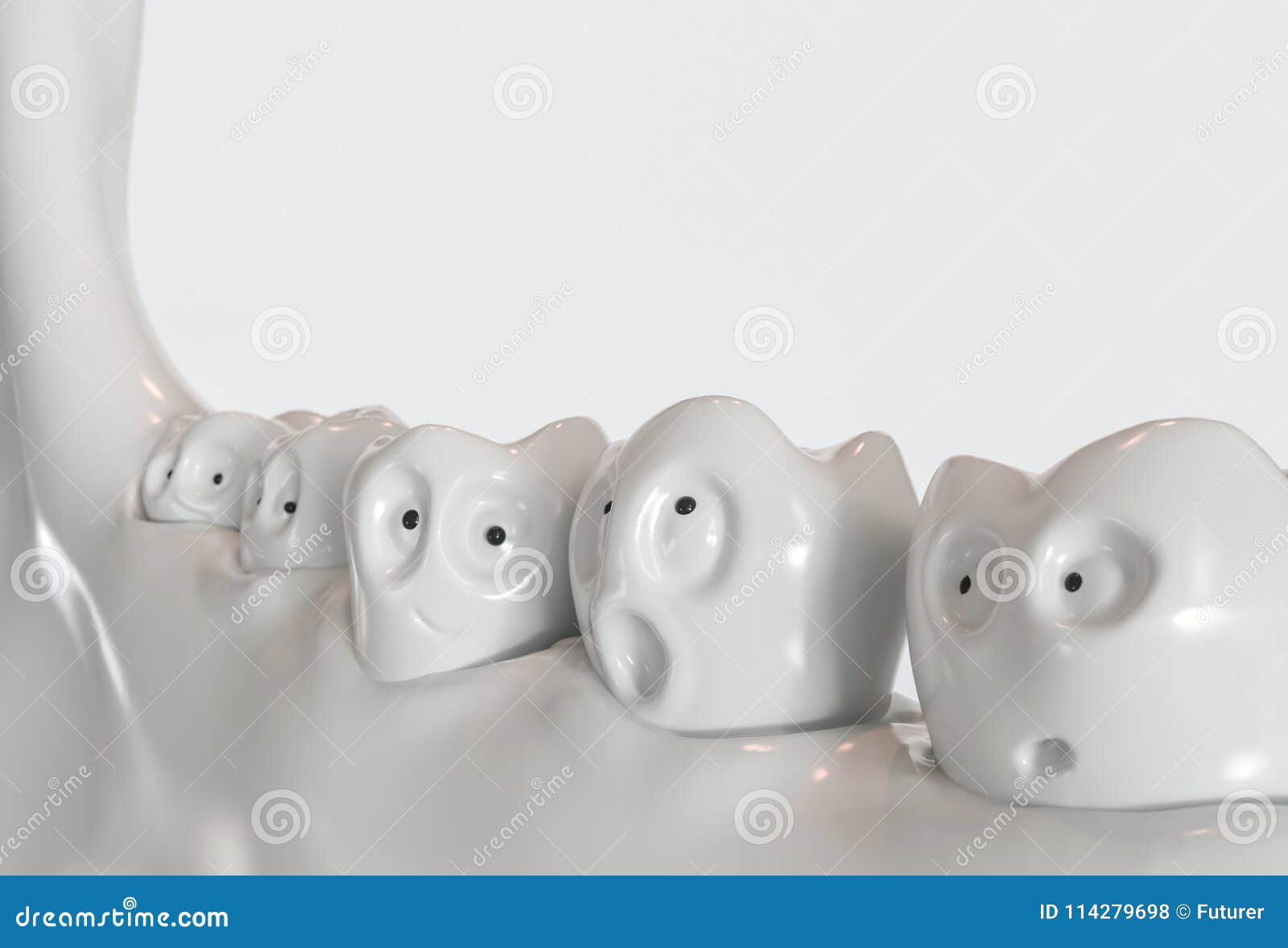 Tooth Human Cartoon - 3D Rendering Stock Illustration - Illustration of ...