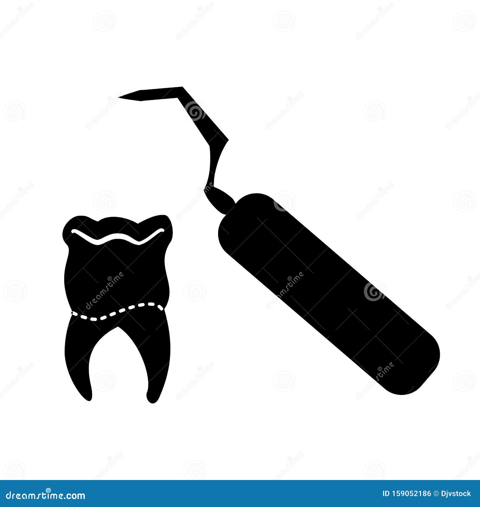 Tooth Human with Dentist Excavator Vector Illustration Stock ...