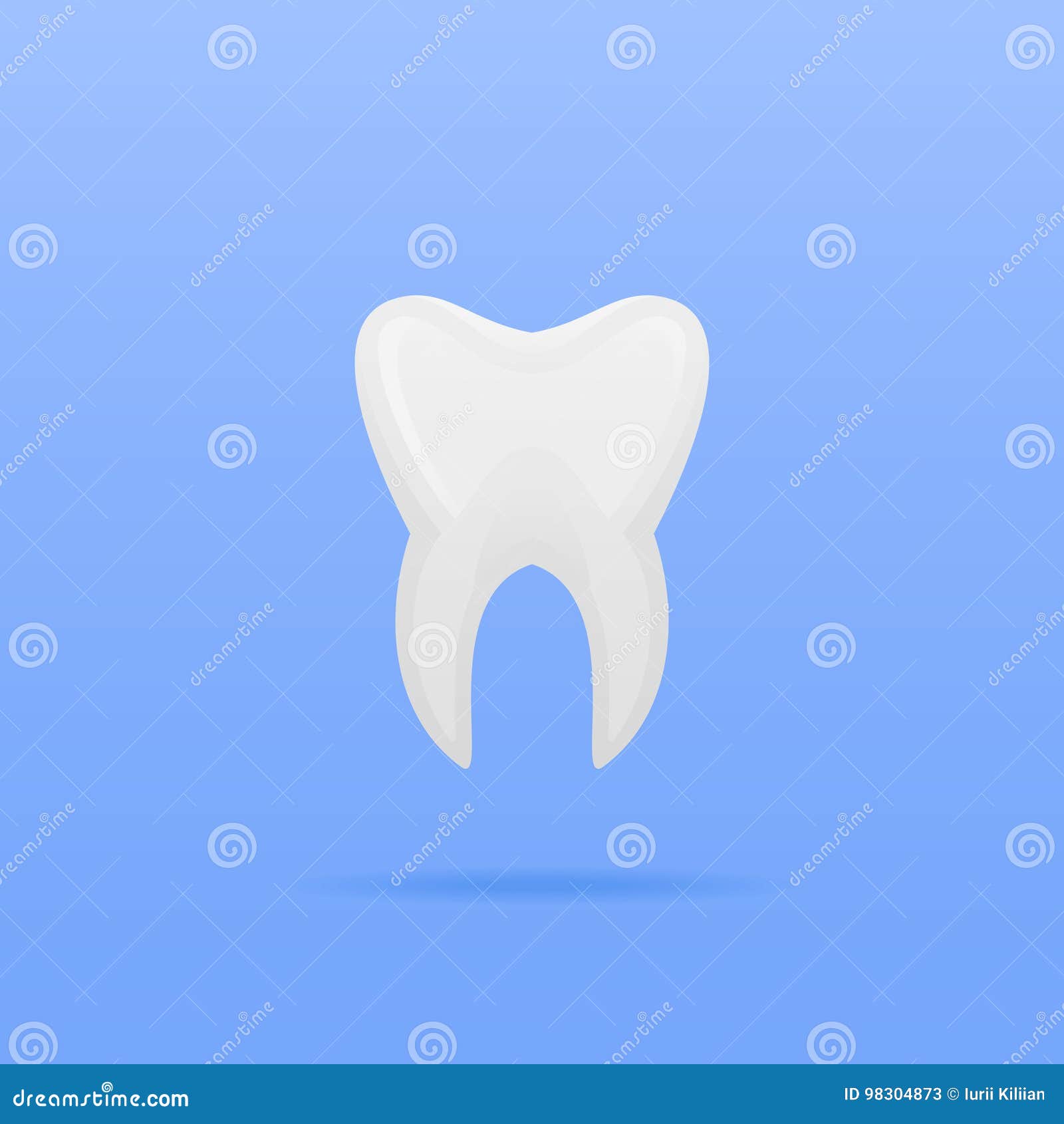 Tooth Icon on Blue Background. Stock Vector - Illustration of dentistry ...